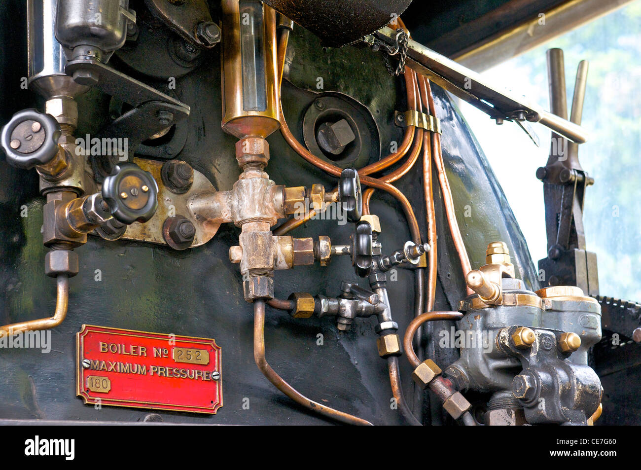 The steam engine controls of the Kingston Flyer in New Zealand Stock ...