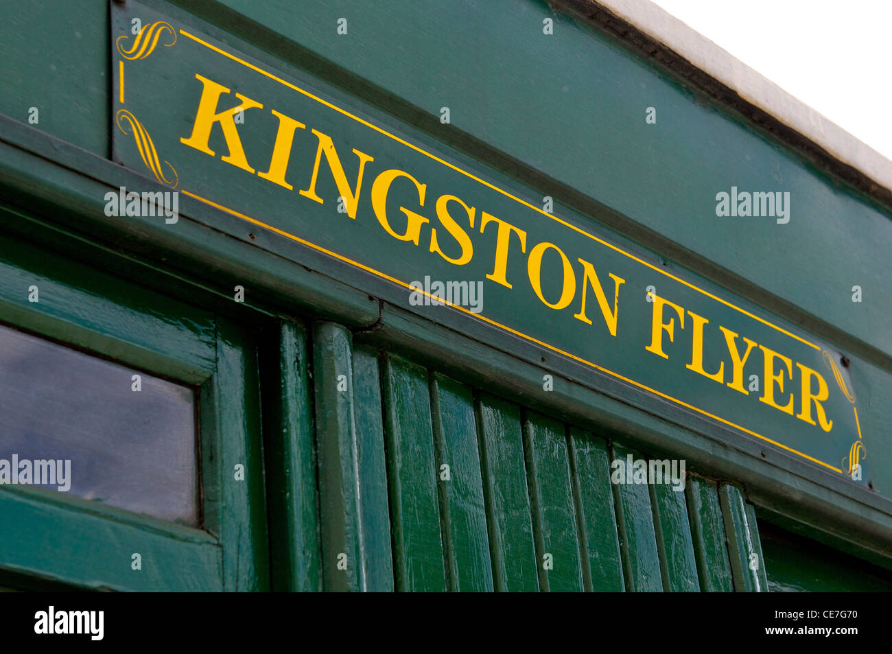 The Kingston Flyer steam train name plate in New Zealand Stock Photo ...