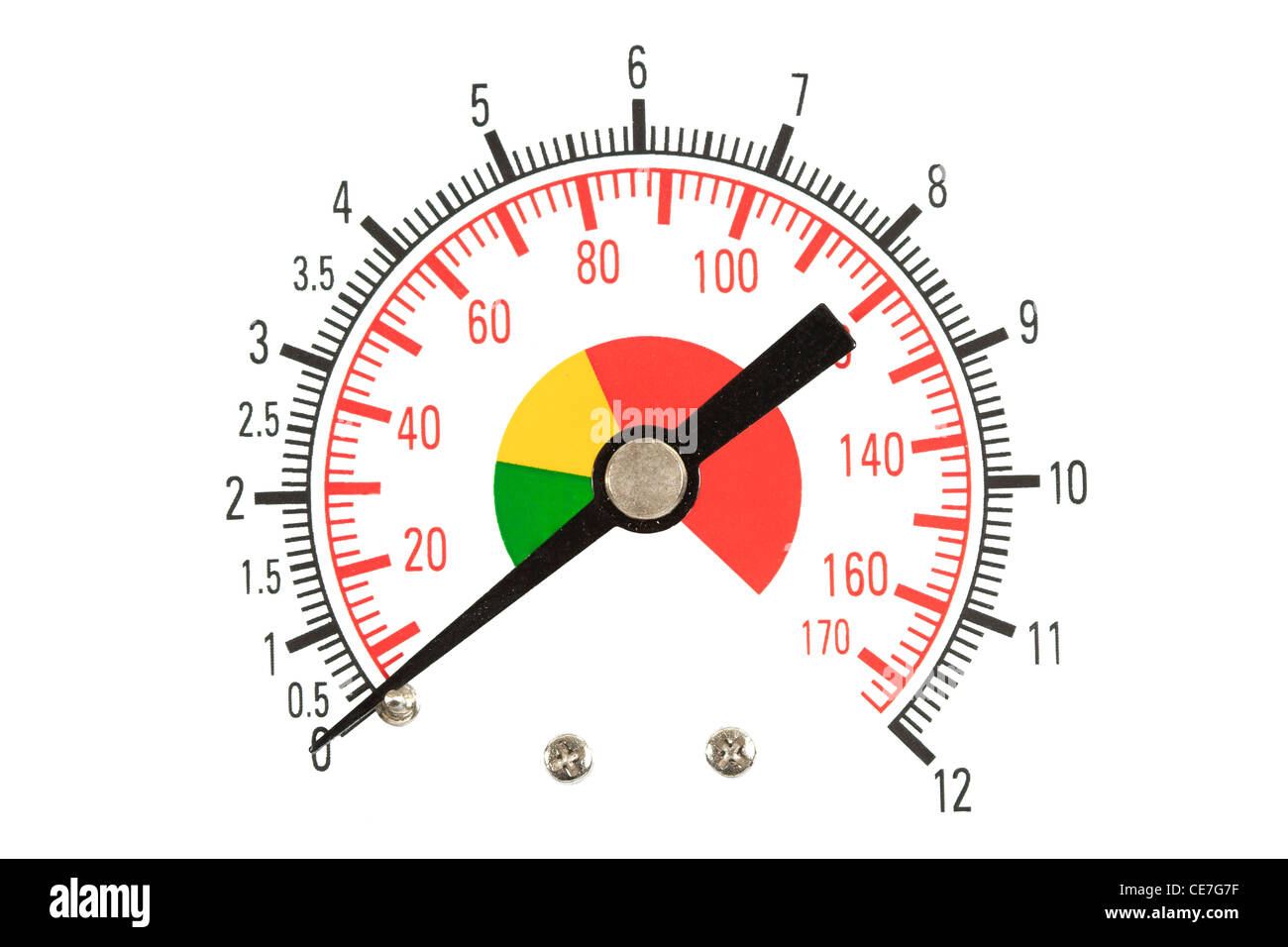 Pressure meter, isolated on white background Stock Photo - Alamy