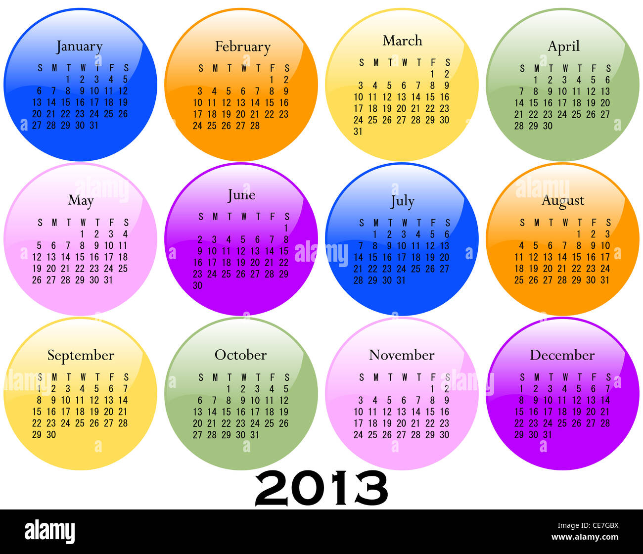 December 2013 calendar hi-res stock photography and images - Alamy