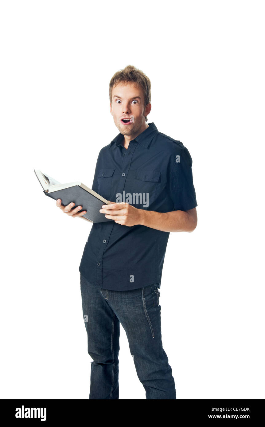 Young man standing isolated on white background Stock Photo - Alamy