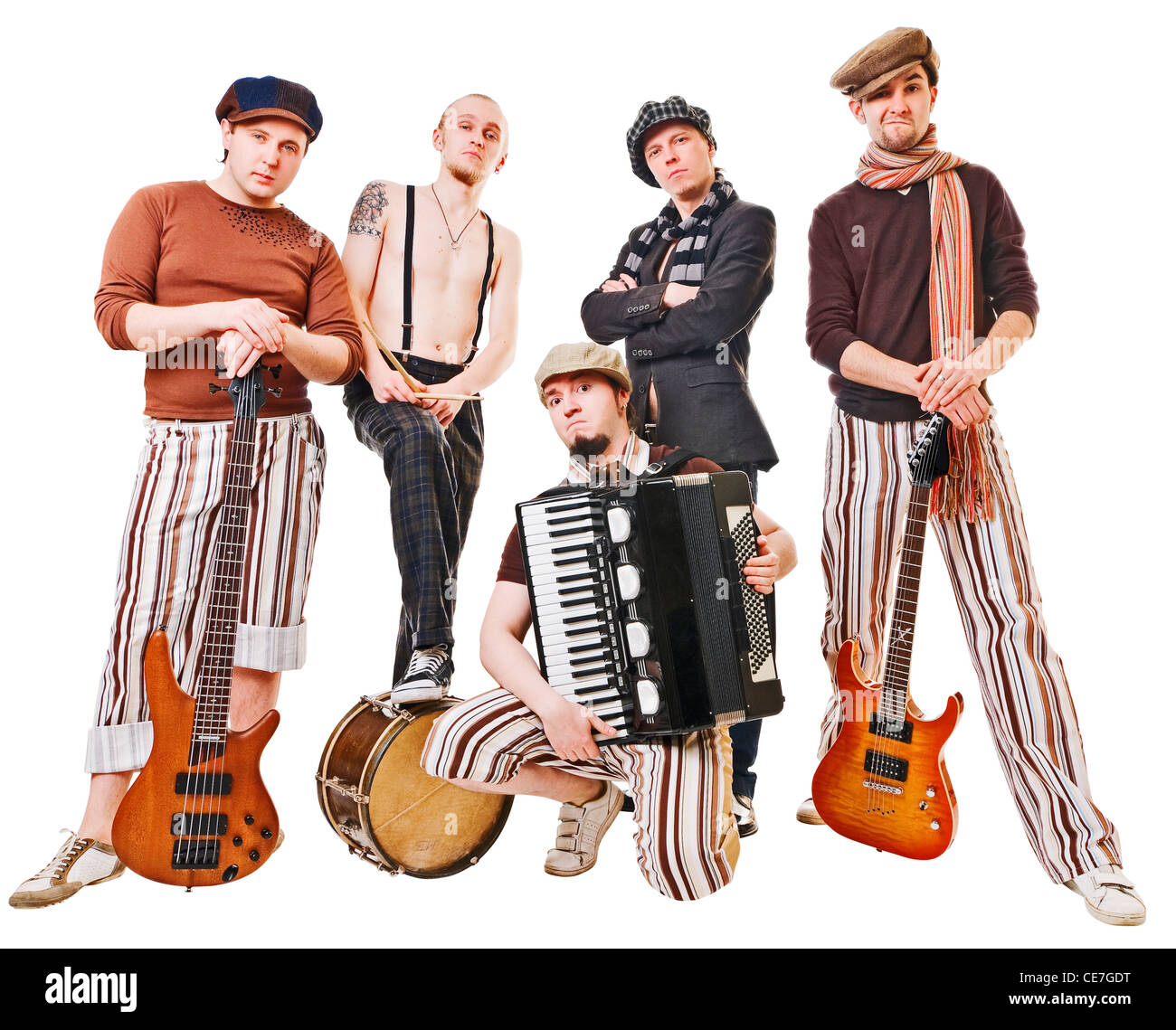 music group isolated on white Stock Photo - Alamy