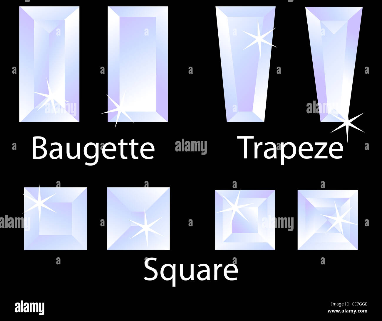 Different Gem Cuts Set 2 Stock Photo - Alamy