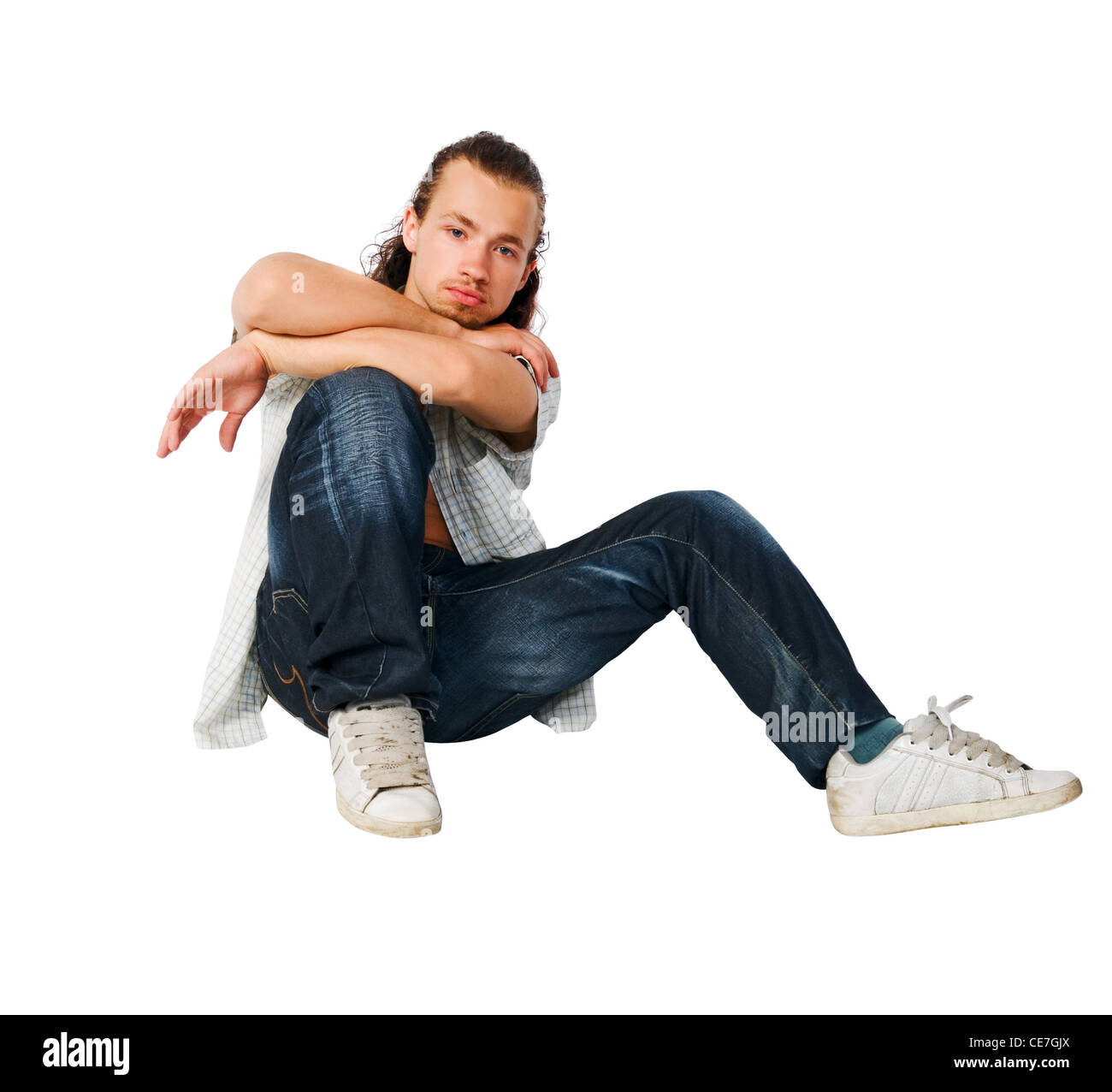 Young man isolated on white Stock Photo - Alamy