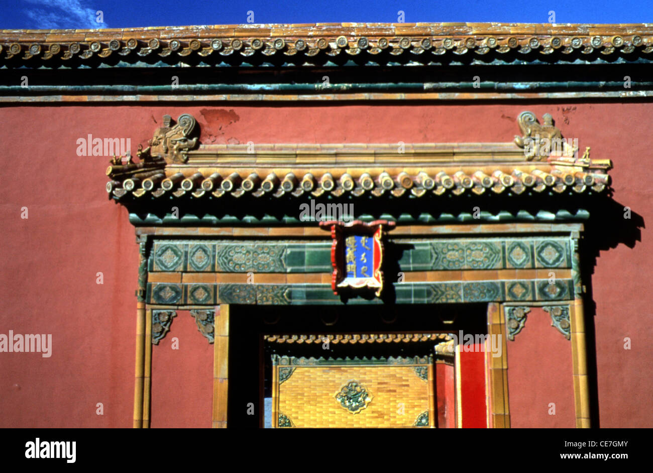 inner courtyard gateway at the historic Forbidden City that was the ...