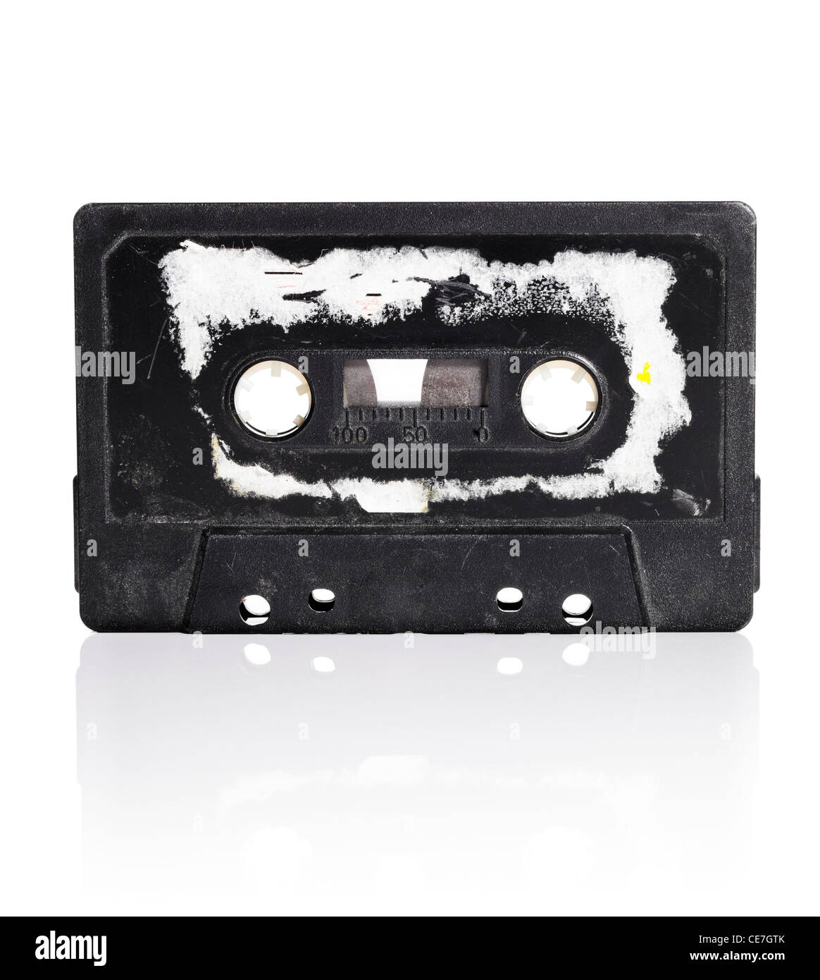 Old compact cassette audio tape with torn label Stock Photo - Alamy