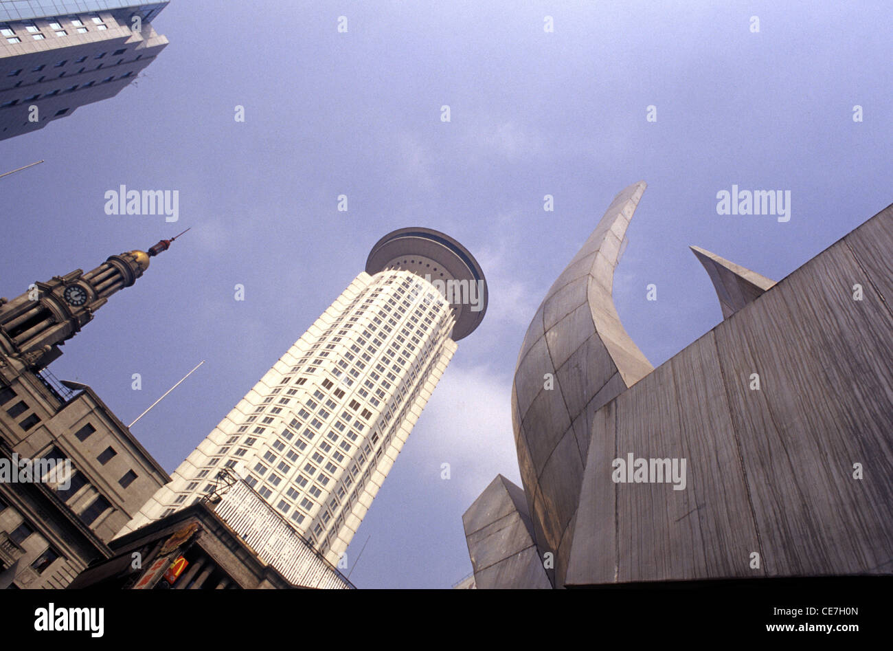 Mixed style architecture at the central district of Bund in Shanghai ...