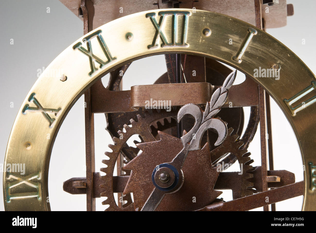 Antique looking clock dial showing time about twelve Stock Photo - Alamy