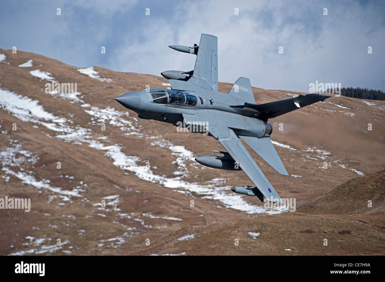 a GR 4 RAF Tornado low flying in the mach loop in mid wales Stock Photo ...