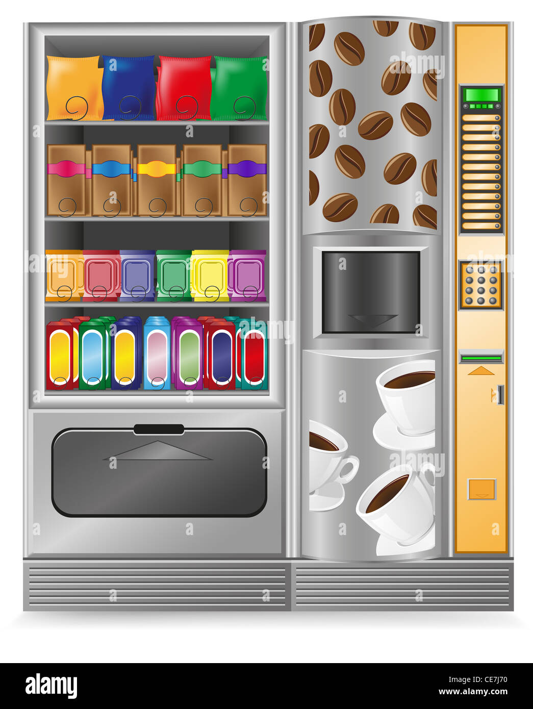 vending coffee and snack is a machine illustration Stock Photo - Alamy