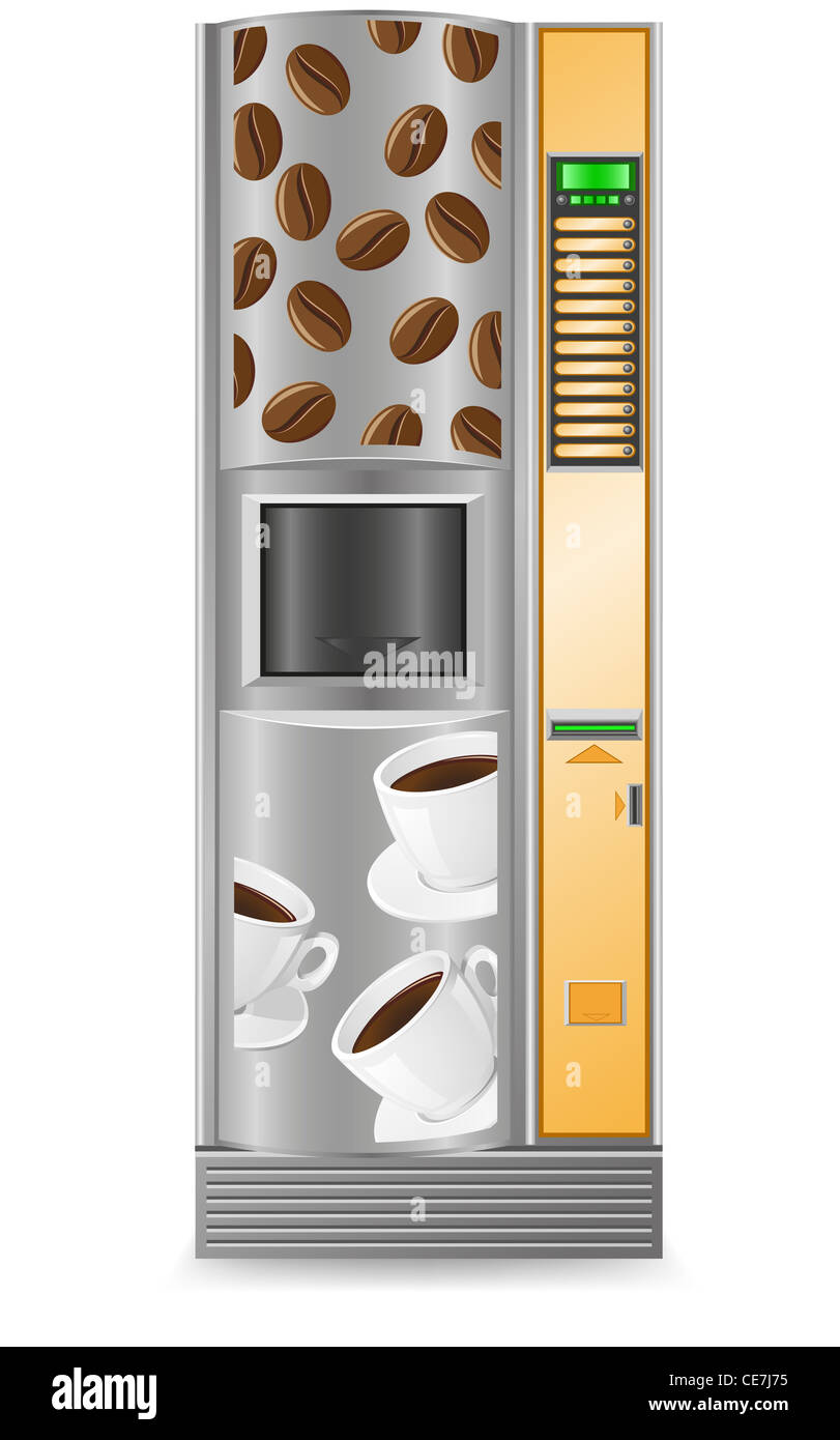 vending coffee is a machine vector illustration isolated on white ...
