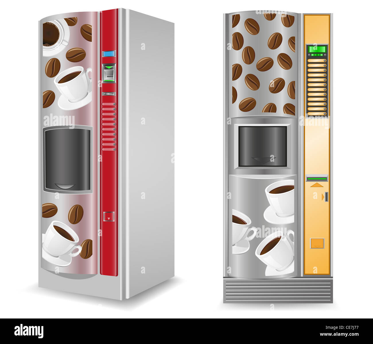 vending coffee is a machine illustration isolated on white background ...