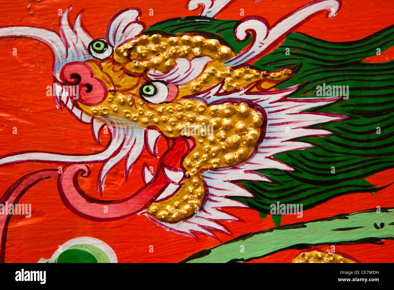 India, Arunachal Pradesh, Tawang, town centre, colourfully painted ...