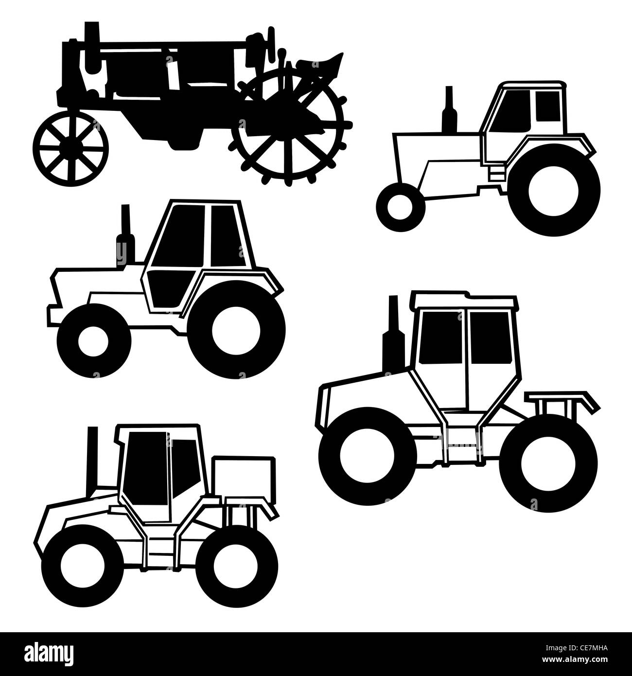 Old modern tractor Cut Out Stock Images & Pictures - Alamy