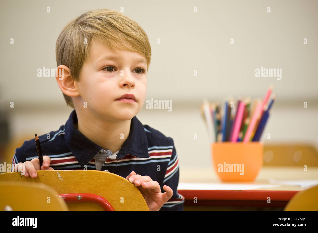 School lessons in the montessori elementary school hi-res stock ...