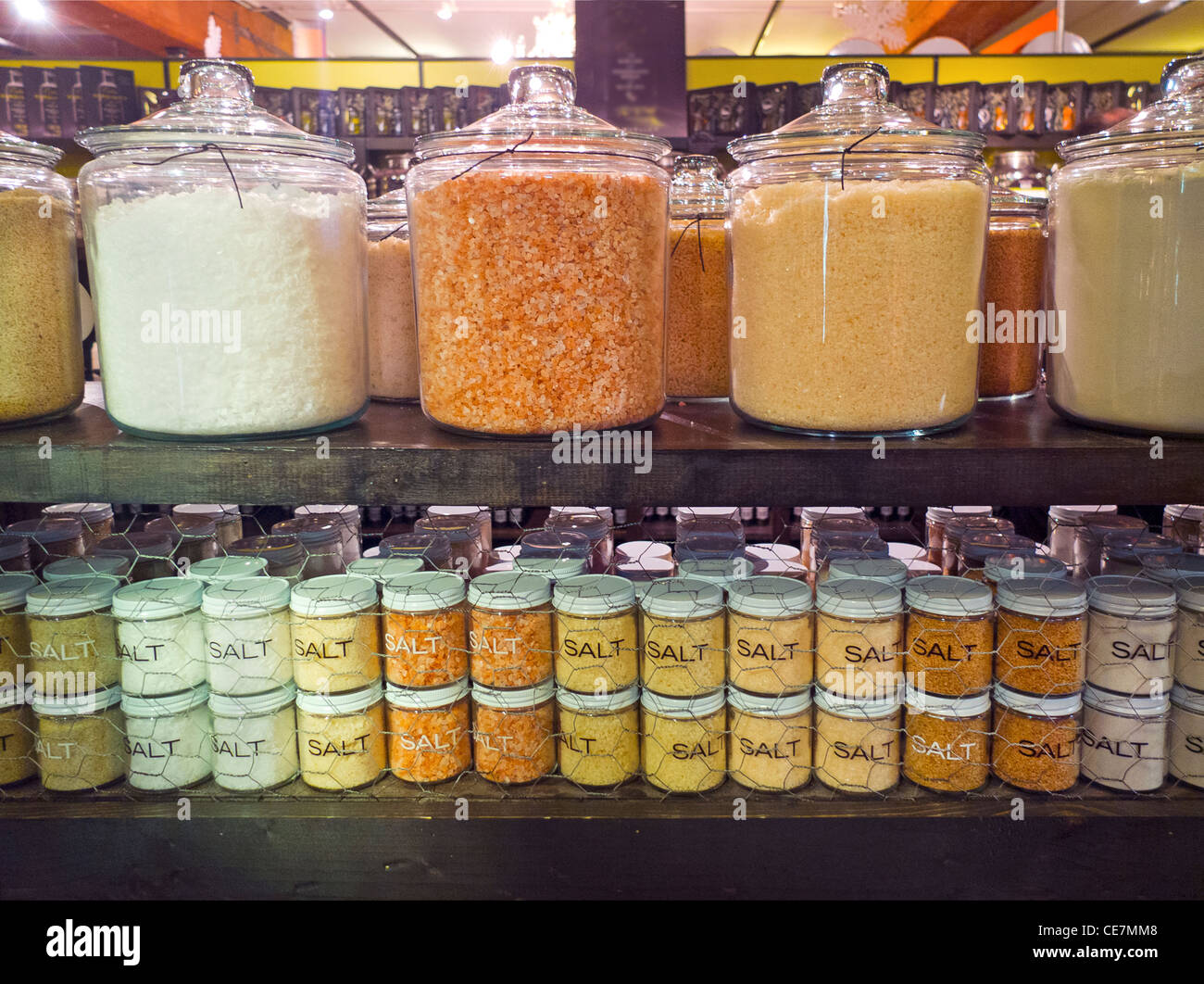 food salt display in a shop in Chelsea Market Manhattan NYC Stock Photo ...