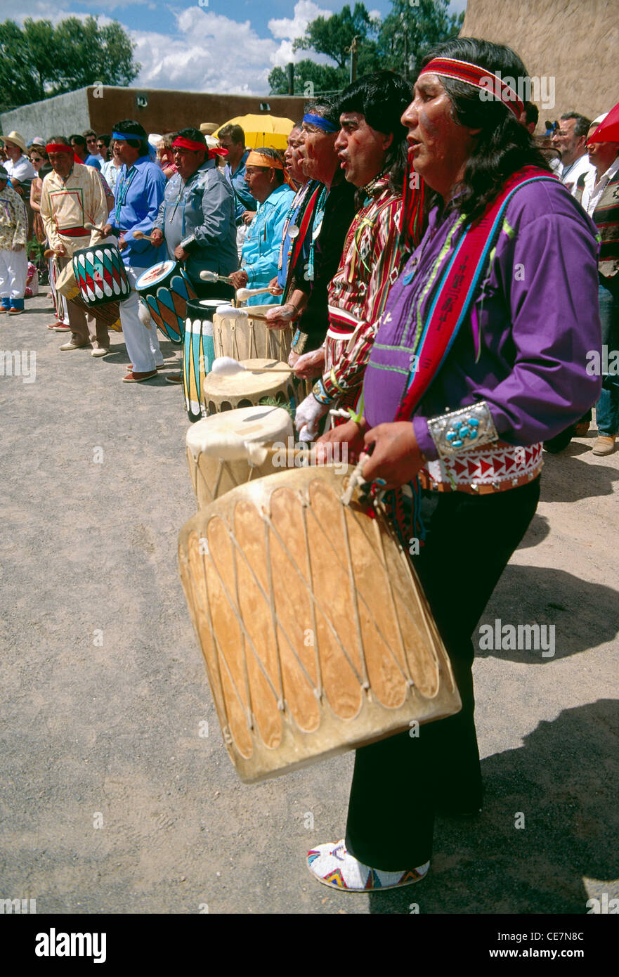 Native American Indians perform the Buffalo Dance, Santa Clara Pueblo ...