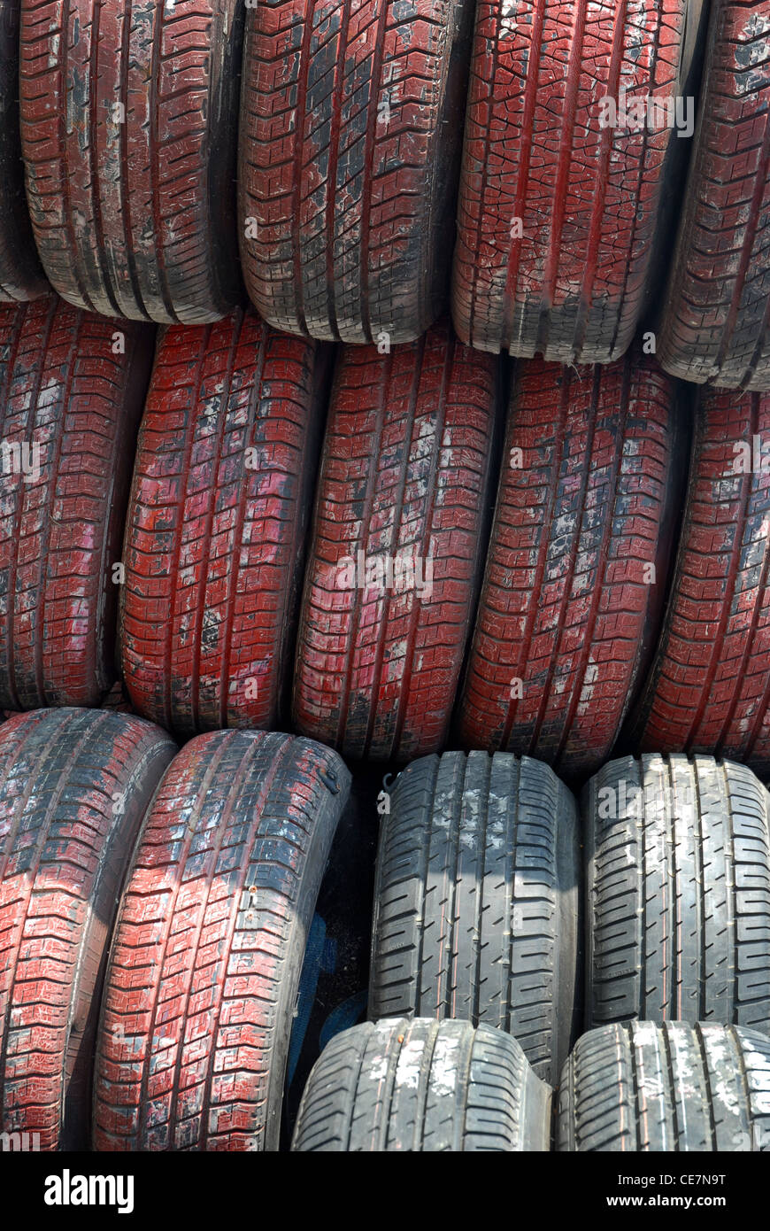 Stack of spare tires for racing, Monte Carlo, Monaco Stock Photo - Alamy