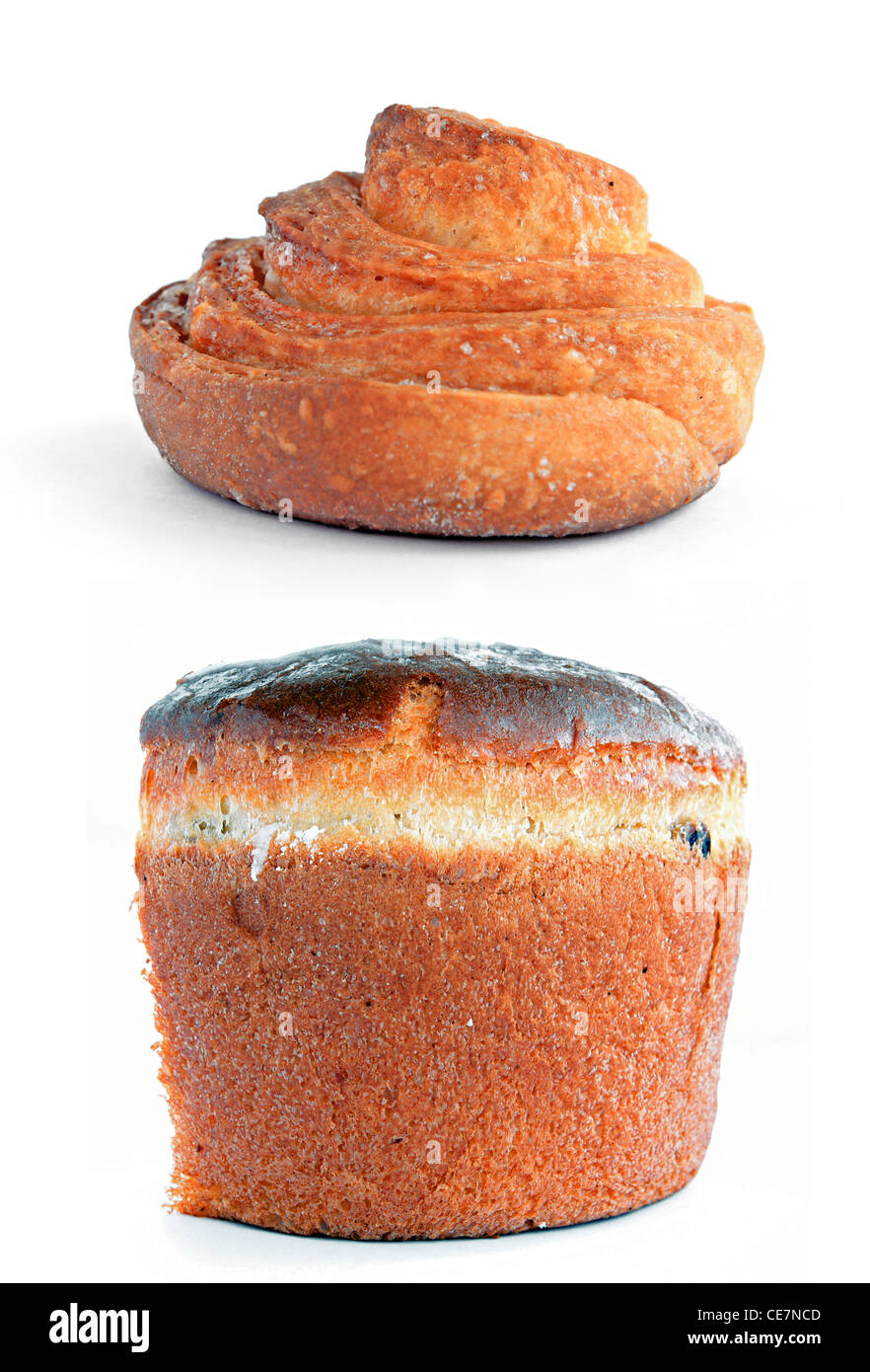 bun on white background Stock Photo - Alamy