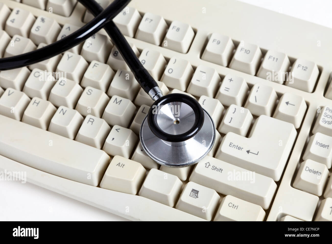 Stethoscope and Computer Keyboard, concept of Healthcare And Medicine ...