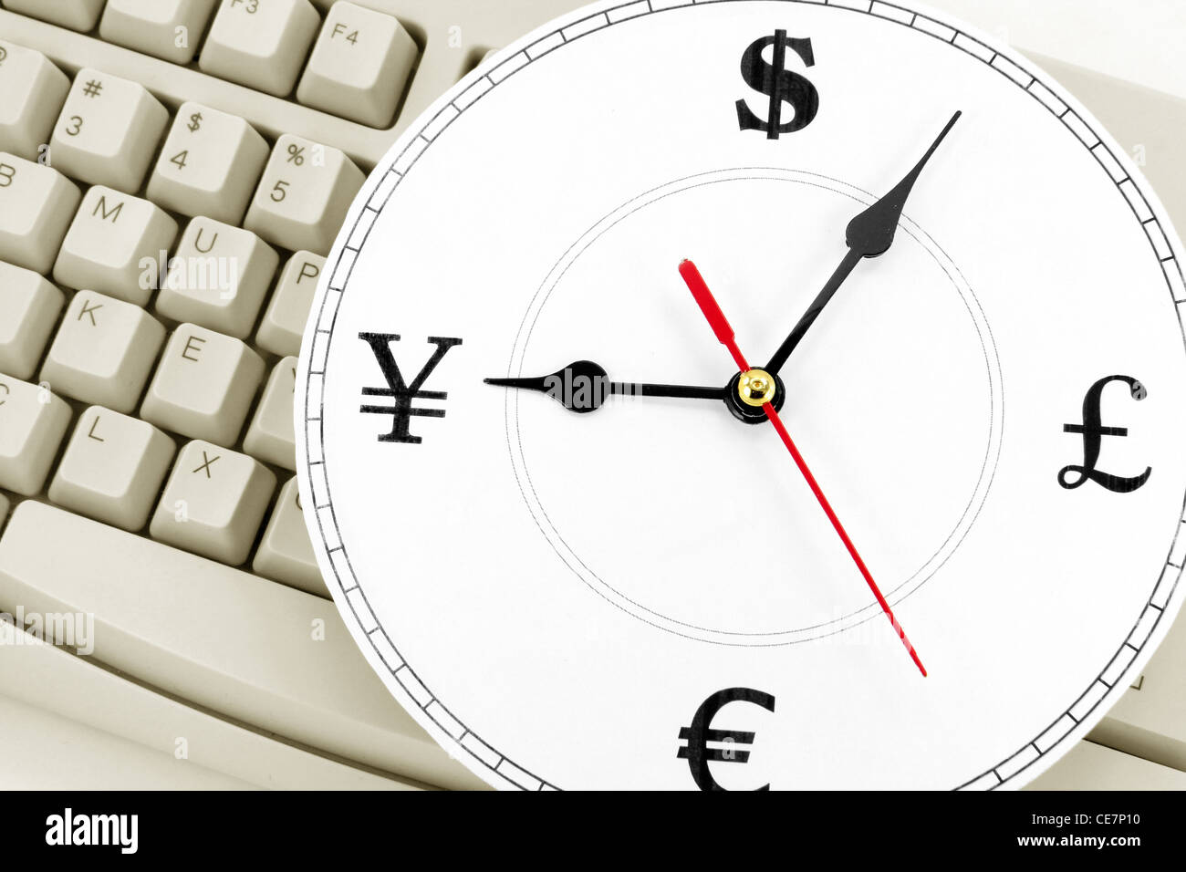 clock and currency Sign, concept of time is money Stock Photo - Alamy
