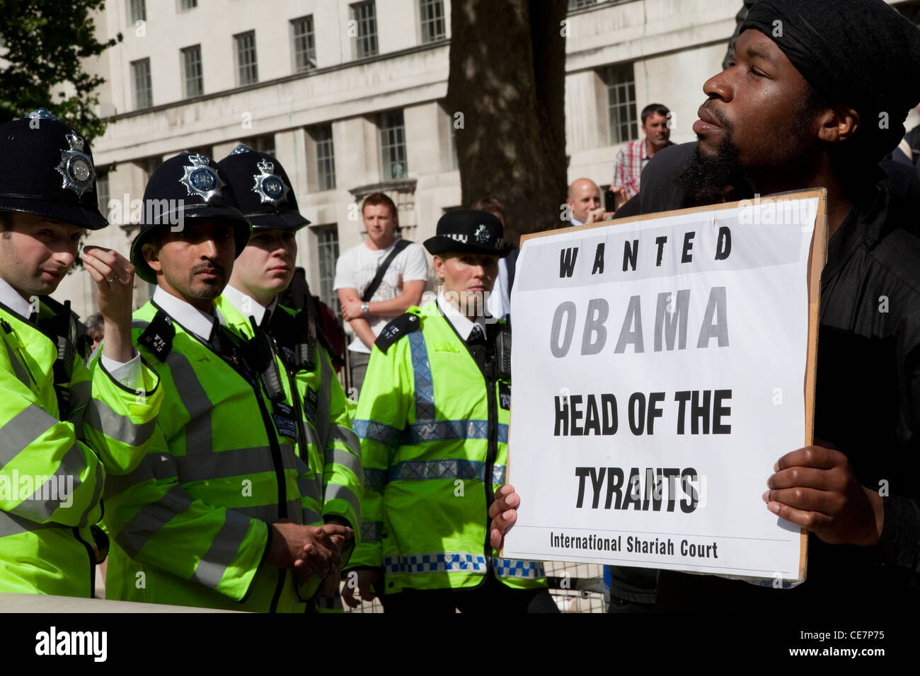 Protests on the day President Barack Obama arrives in London for a ...