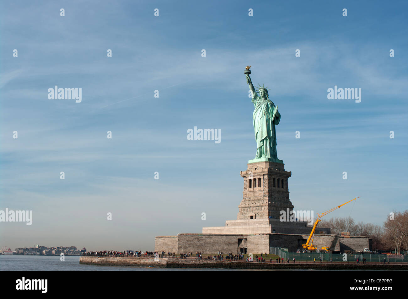 Statue of Liberty viewed from Circle Line on Hudson river, New York ...