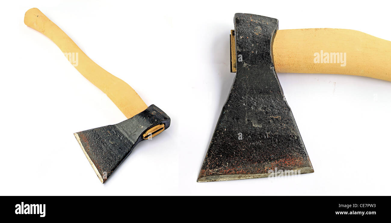 axe on white background Stock Photo - Alamy