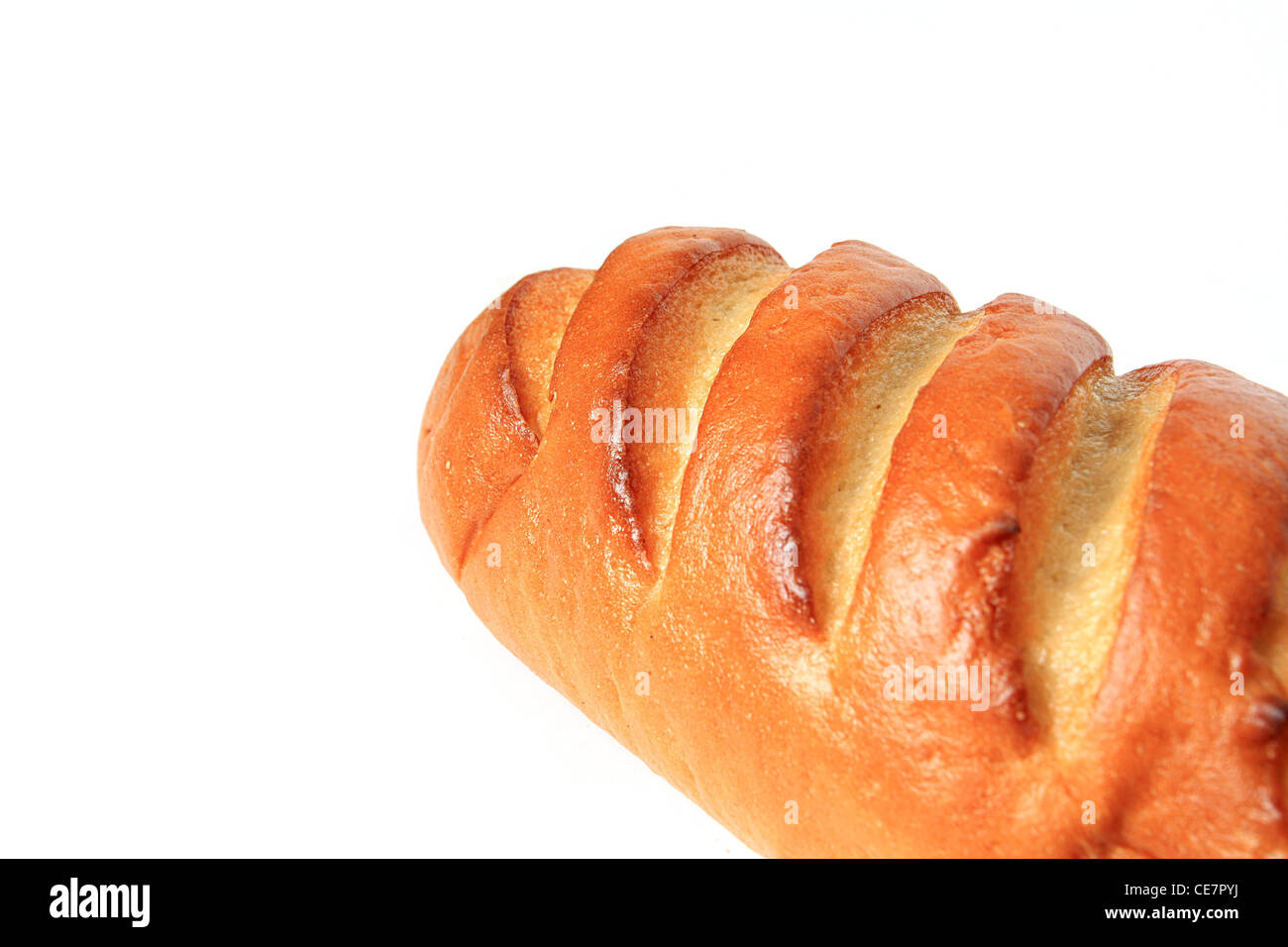 long loaf on white background Stock Photo - Alamy