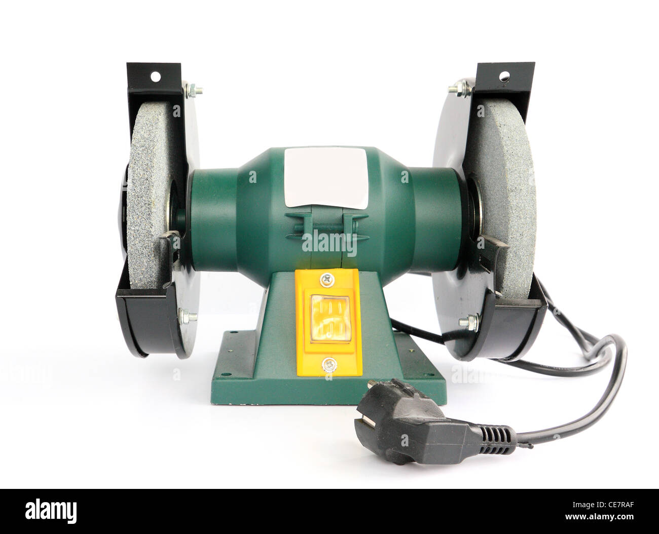 electric emery on white background Stock Photo - Alamy