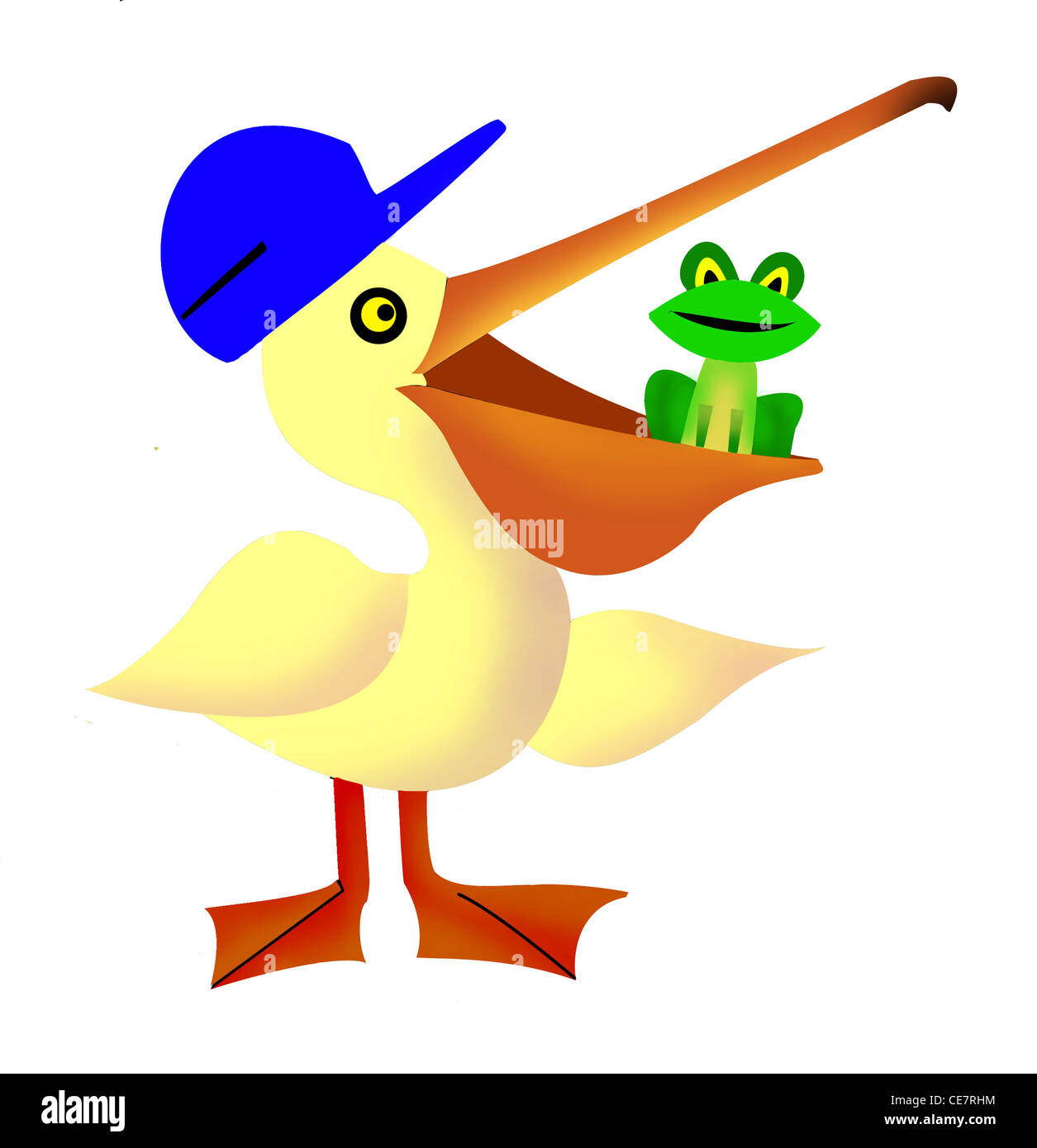 pelican with frog in mouth Stock Photo - Alamy