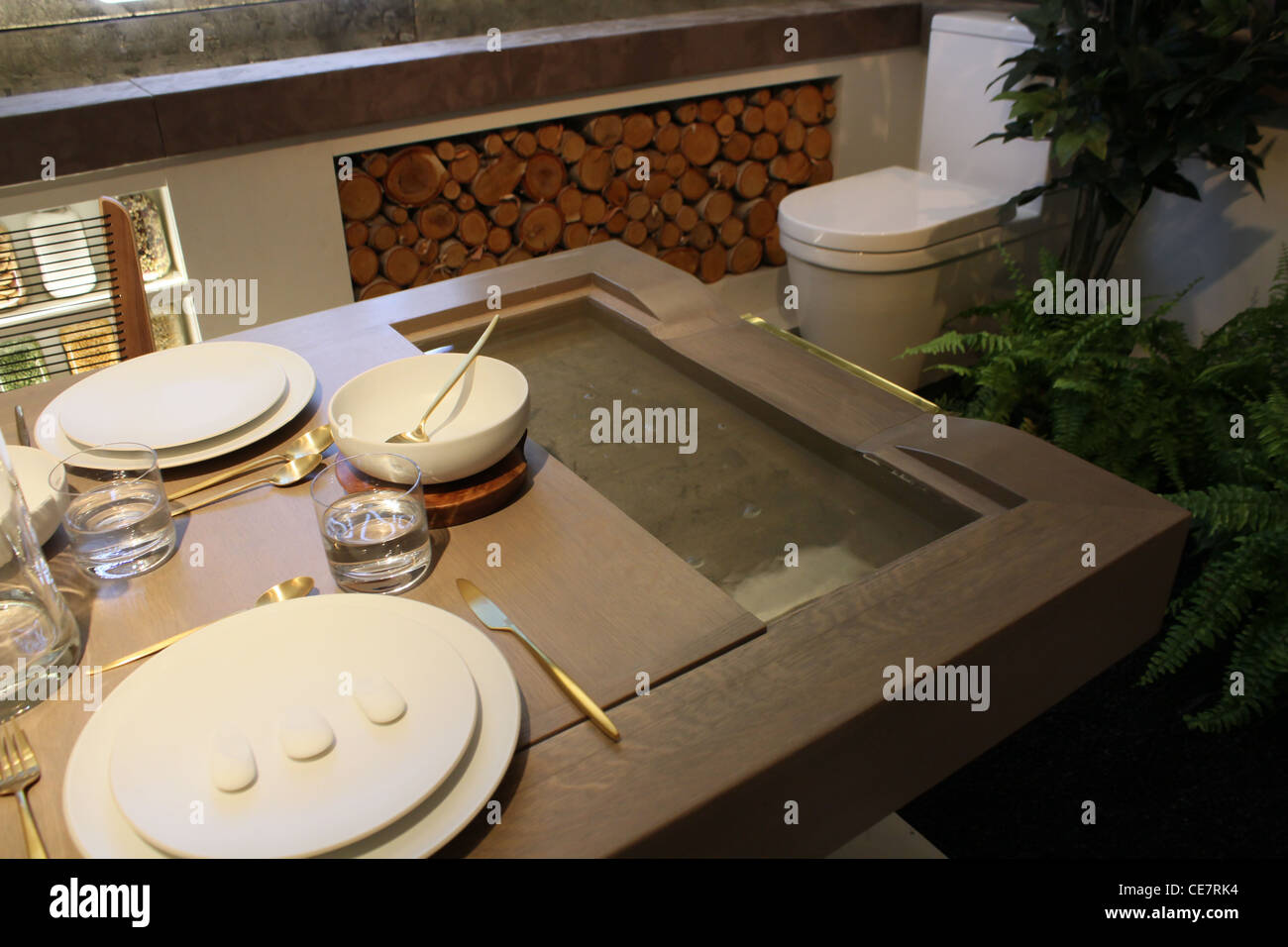 water dining table design Stock Photo - Alamy