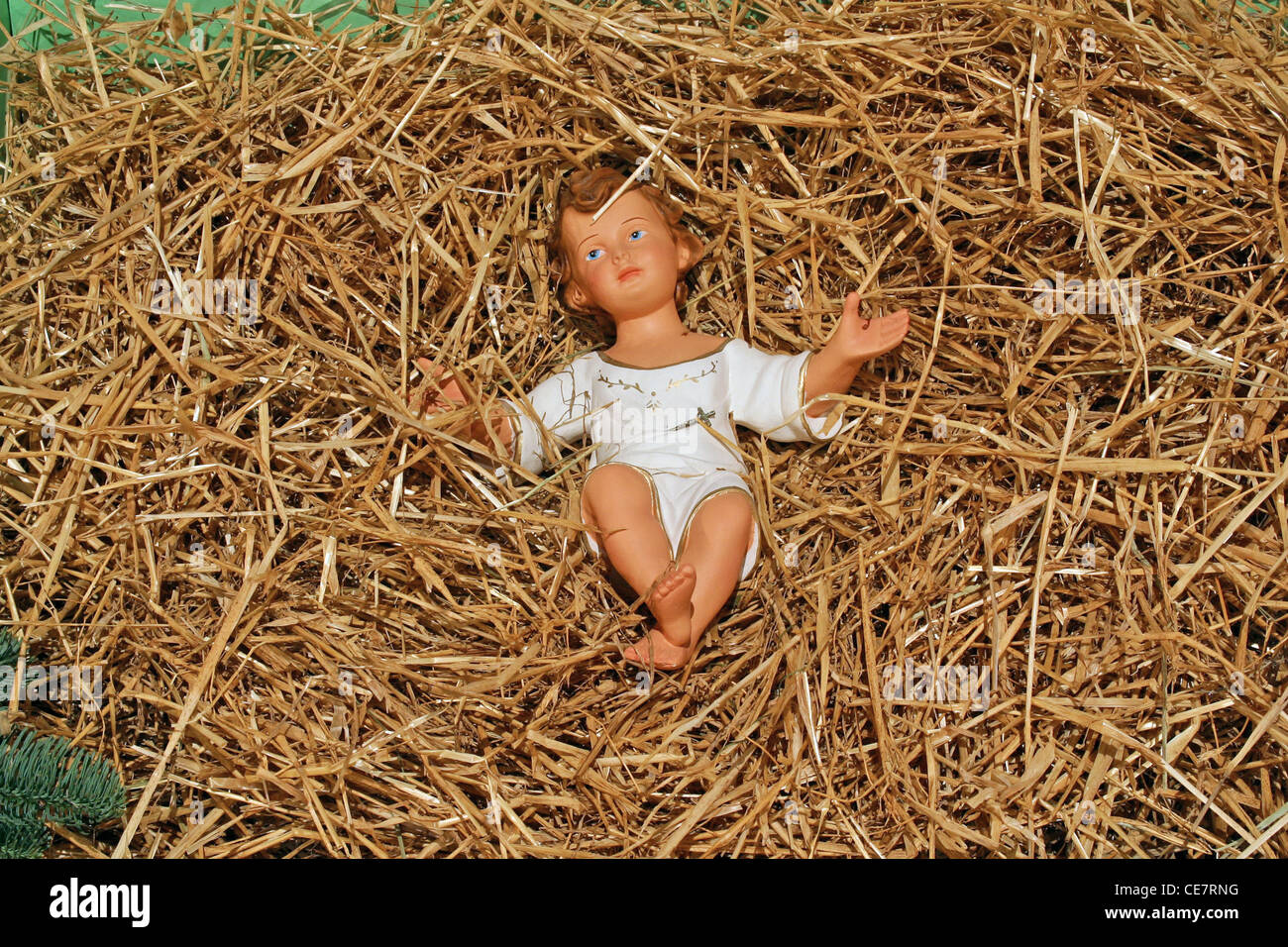 A baby Jesus figure on Christmas Stock Photo - Alamy