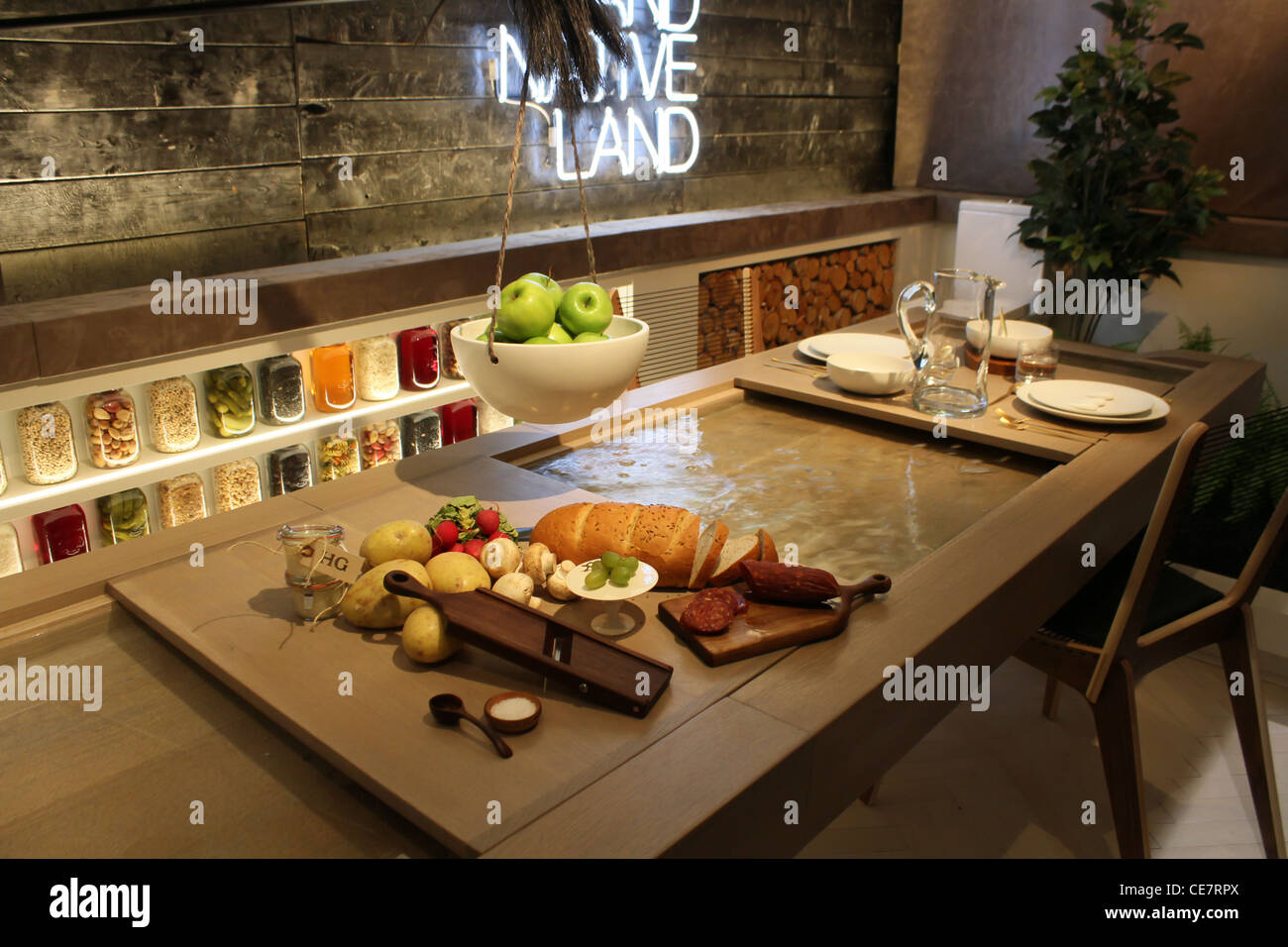 water dining table design Stock Photo - Alamy