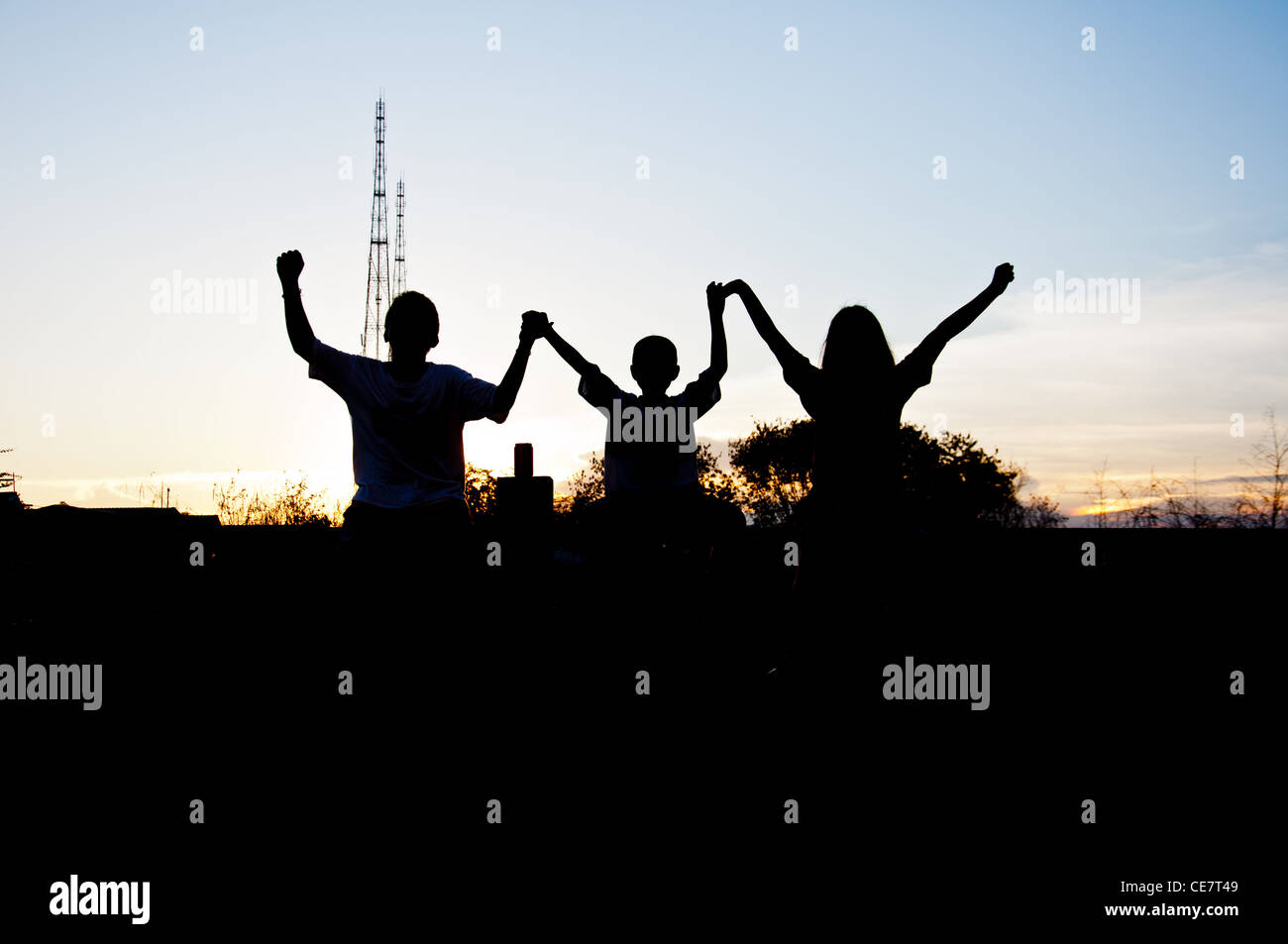 happy and victory together Stock Photo - Alamy