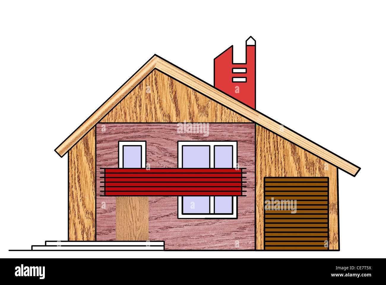 house drawing on white background Stock Photo - Alamy