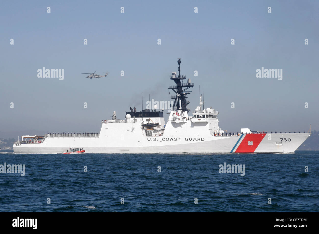 The United States Coast Guard Cutter Bertholf (WMSL 750) on San ...