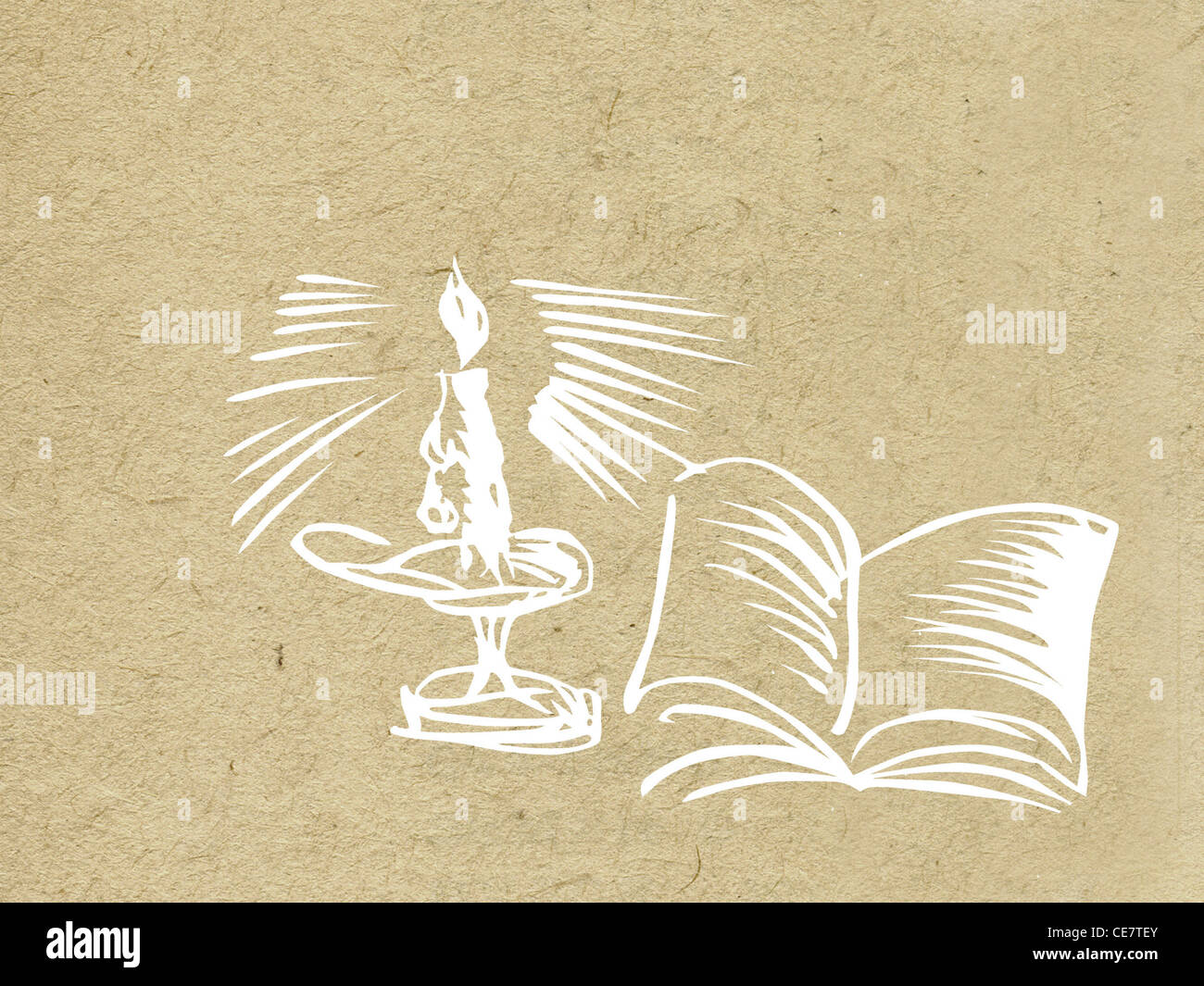 Vintage style candle parchment paper hi-res stock photography and ...