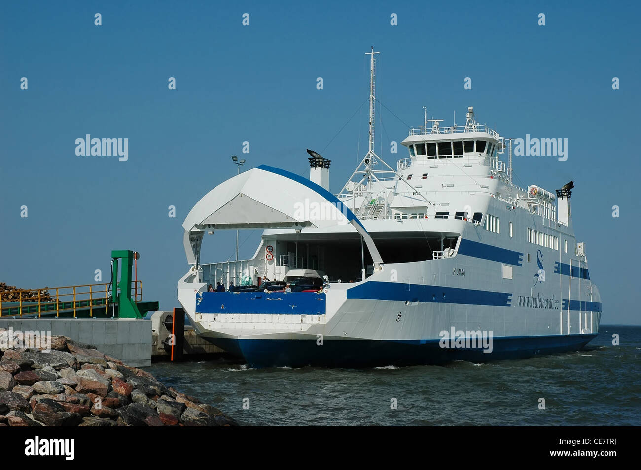 ferry ship in harbor Stock Photo - Alamy