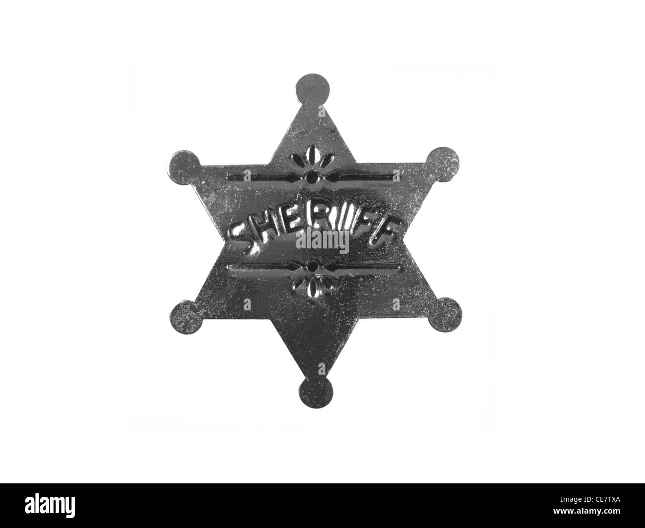 A shiriffs badge isolated against a white background Stock Photo - Alamy