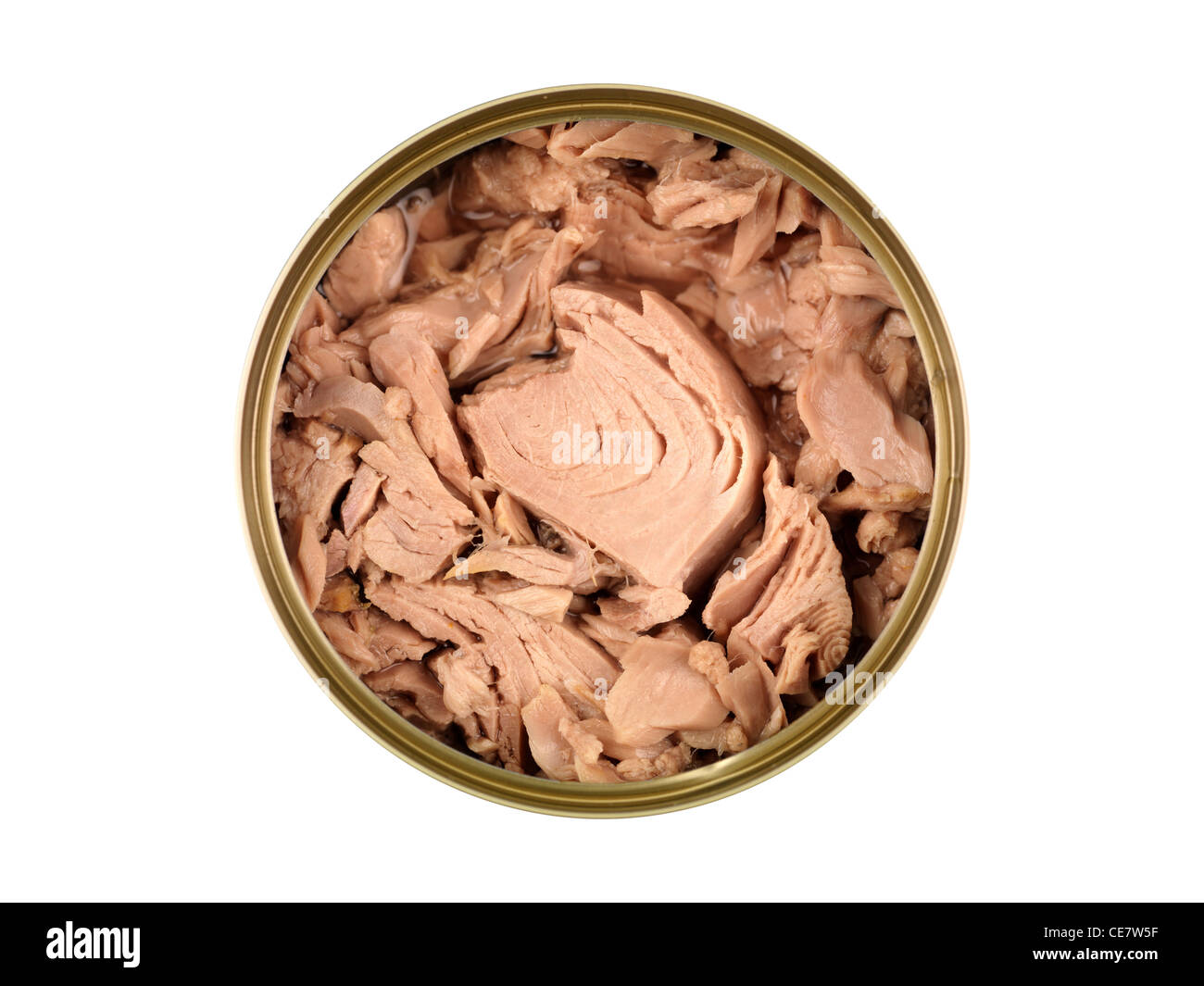 Canned tuna isolated against a white background Stock Photo - Alamy