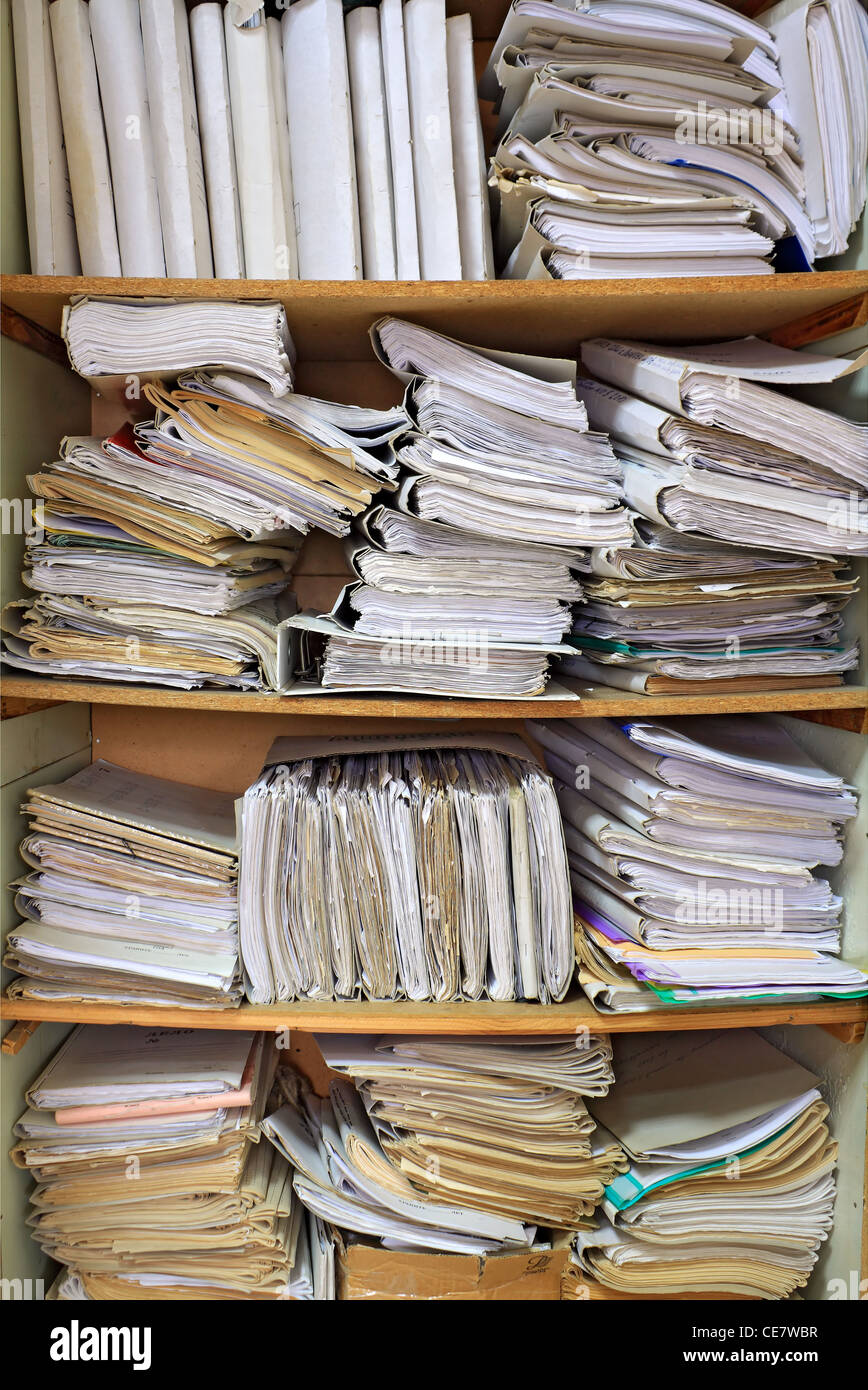 business papers in old closet Stock Photo - Alamy