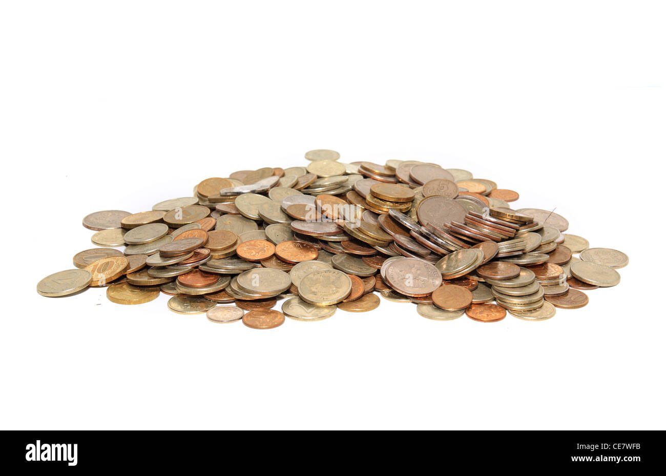 coins on white background Stock Photo - Alamy