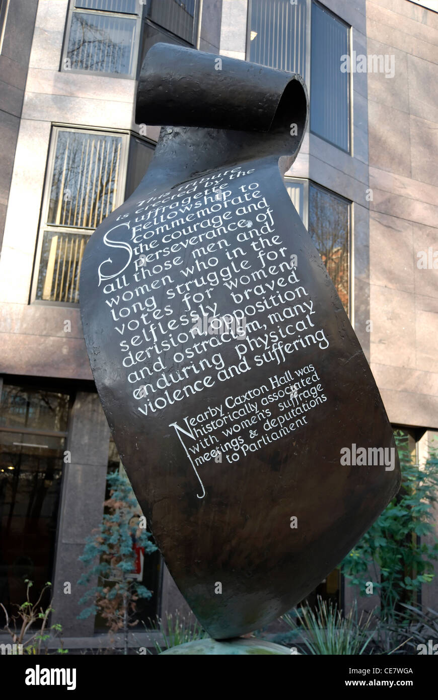 the suffragette scroll, a fibreglass sculpture by edwin russell ...