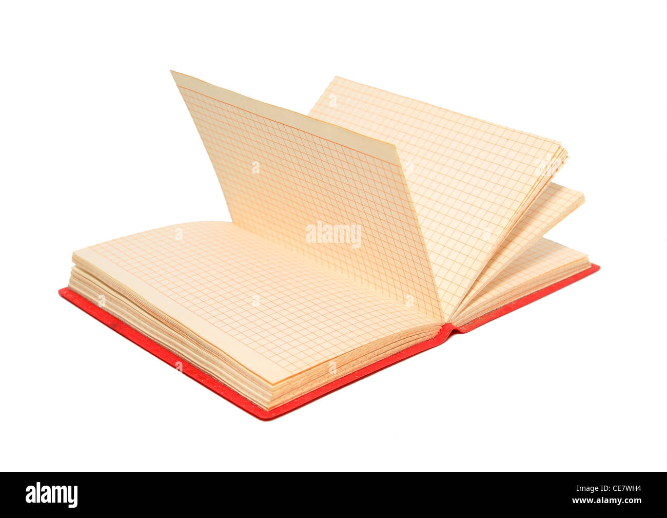 red note pad on white background Stock Photo - Alamy