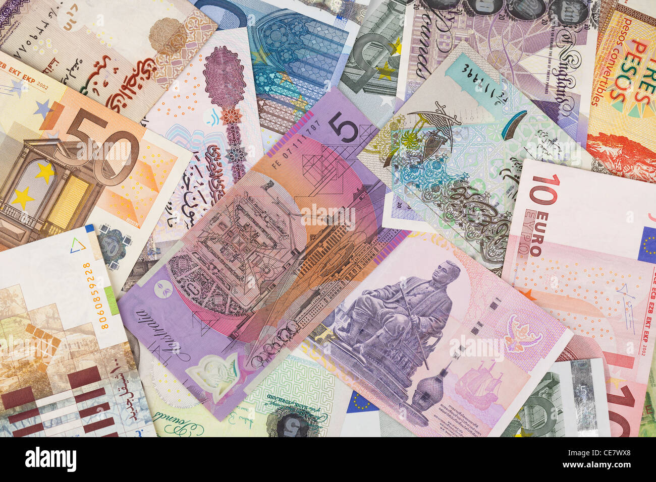 International currency banknotes Stock Photo - Alamy