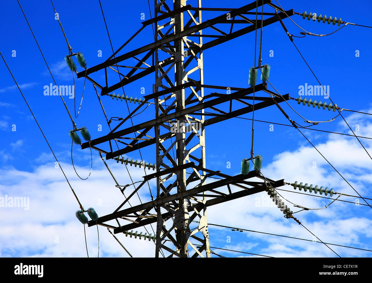 Cloudy sky electricity pylon hi-res stock photography and images - Alamy