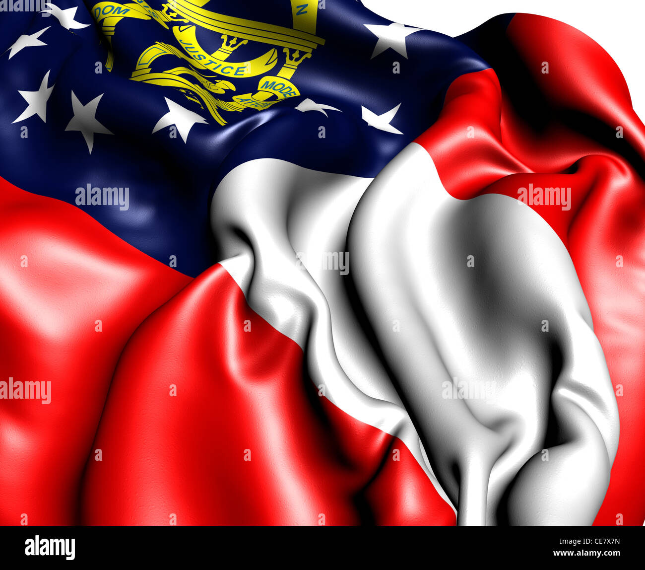 Flag of Georgia, USA against white background Stock Photo - Alamy