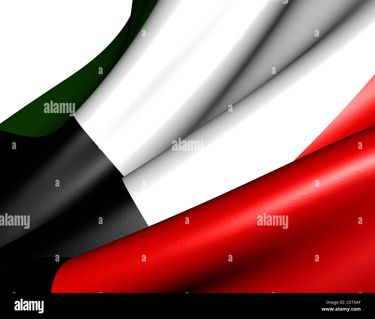 Flag of Kuwait against white background. Close up Stock Photo - Alamy