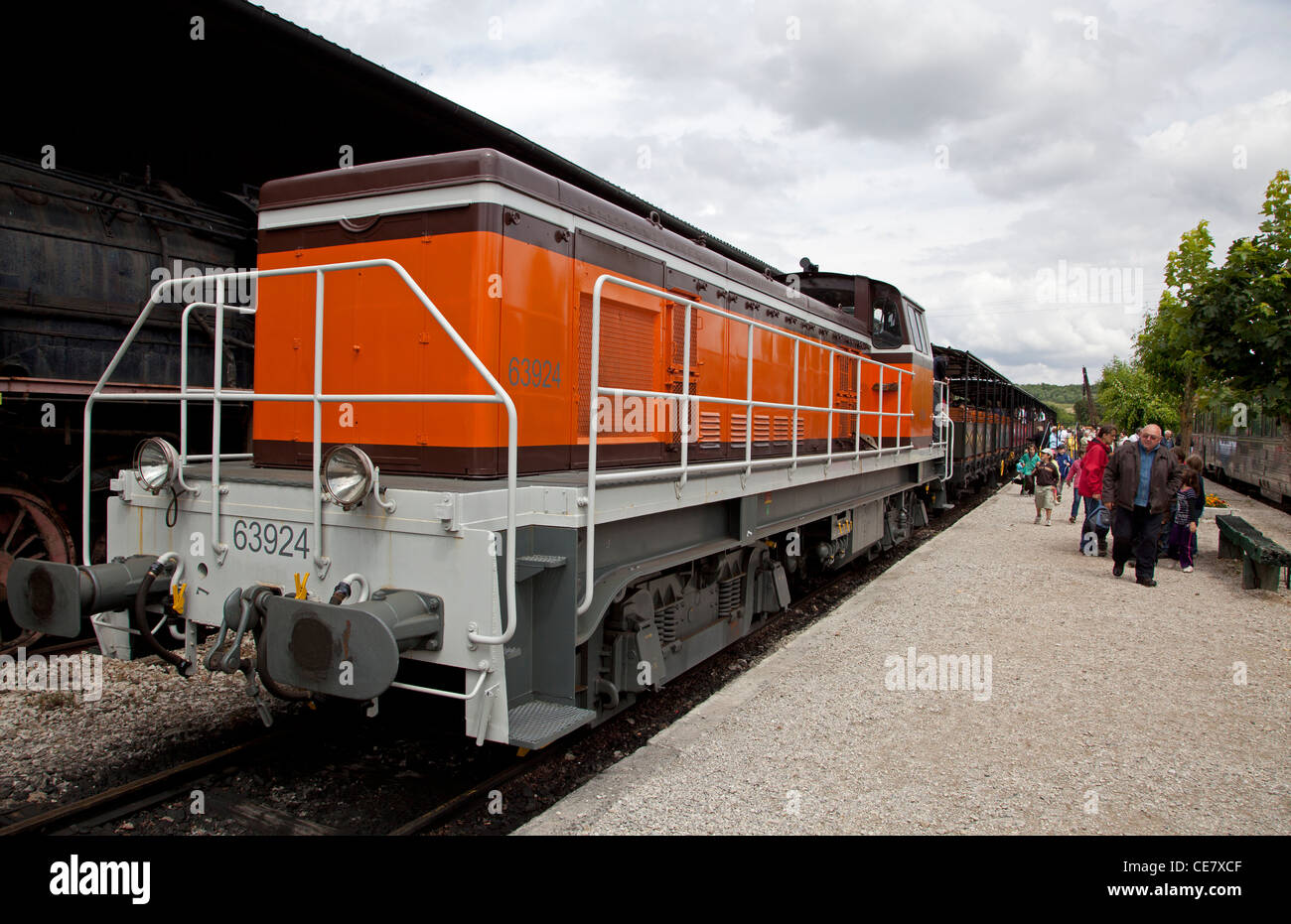 Diesel hauled train at Martel Stock Photo - Alamy